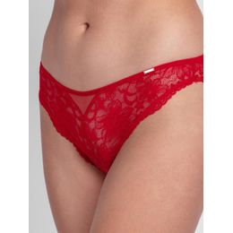 Slip Dorina "Jemma BRIEF", Herren, Gr. M, rot, Obermaterial: 87% Polyamid, 13% Elasthan, k&ouml;rpernah, Unterhosen Slip, florale Spitze, Mesh, elastisch, feminin