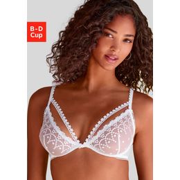 B&uuml;gel-BH Lascana "Fabia", Damen, Gr. 70, Cup D, wei&szlig;, Spitze, Obermaterial: 95% Polyamid, 5% Elasthan, BHs B&uuml;gel-BH, aus Stickereispitze in dezent transparenter Optik, sexy Dessous