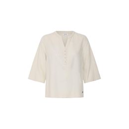 Klassische Bluse oxmo "Bluse OXAnea", Damen, Gr. 38, grau (cement), Obermaterial: 55% Leinen LI. 45% Viskose CV., Blusen Klassische Bluse