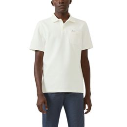 Poloshirt s.Oliver, Herren, Gr. L, wei&szlig;, Jersey, Obermaterial: 100% Baumwolle, unifarben, normal h&uuml;ftbedeckend, Rundhals, Shirts Poloshirt, in Waffle-Optik