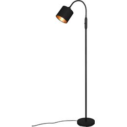 REALITY LEUCHTEN Stehlampe "Tommy, Bogenleuchte 1-flammig, exkl 1x E14 max 40W, mit Kippschalter", schwarz matt, goldfarben, 1, &Oslash; 12cm H: 130cm, 1 Stk., Leuchten, Leseleuchte Stehleuchte Wohnzimmer H&ouml;he 130cm, Arm verstellbar, Stehlampe