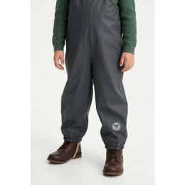 Regenhose Wheat "Rainwear Charlo Overall", Kinder, Gr. 128, N-Gr, blau (ink), Web, Obermaterial: 100% Polyester, unifarben, normal, Hosen Regenhose, wasserdicht, geschwei&szlig;te N&auml;hte