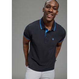 Poloshirt DELMAO "Neue Kollektion", Herren, Gr. L (52/54), dunkelblau, Piqu&eacute;, Obermaterial: 100% Baumwolle, kontrastfarbene Details, normal, angesetztes B&uuml;ndchen, Shirts Poloshirt, normale Passform, Kurzarm, mit Stickerei