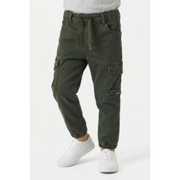 Cargohose name it "NMMBEN CARGO R TWI PANT 1771-HI NOOS", Jungen, Gr. 98, N-Gr, gr&uuml;n (rosin), Twill, Obermaterial: 98% Baumwolle, 2% Elasthan, unifarben, relaxed fit kn&ouml;chellang, Hosen Cargohose