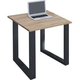 Schreibtisch Vcm "Holz Schreibtisch B&uuml;rotisch Computertisch Lona U", schwarz, sonoma, eiche, B:80cm T:80cm, Tische, Schreibtisch