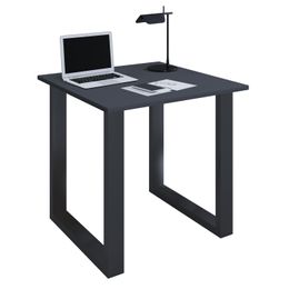 Schreibtisch Vcm "Holz Schreibtisch B&uuml;rotisch Computertisch Lona U", schwarz, anthrazit, B:80cm T:80cm, Tische, Schreibtisch