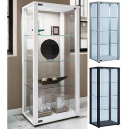 Vcm Glasvitrine stehend Vitrine Glas mit ESG-Sicherheitsglas Ma&szlig;e ca. H. 115 x B. 50 x T. 38 cm Standvitrine Glas Modern und platzsparend Glas Vitrinenschrank - Kavisa M