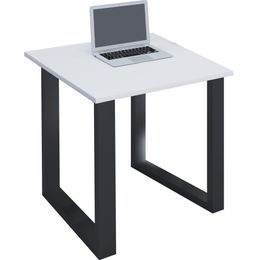 Schreibtisch Vcm "Holz Schreibtisch B&uuml;rotisch Computertisch Lona U", schwarz, wei&szlig;, B:80cm T:80cm, Tische, Schreibtisch