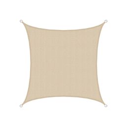 AMANKA UV Sonnensegel 2x2 m HDPE Quadrat Sonnenschutz &Uuml;berdachung Garten Balkon Beige
