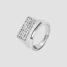 Adelia&acute;s Fingerring ADELIA&acute;S "Herren Ring aus Edelstahl mit Strass" Gr. 70, silber, Fingerringe, Herren, 70, Edelstahl, Fingerring