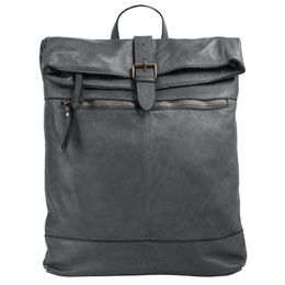Tagesrucksack FORTY, Herren, Gr. B/H/T: 30cm x 30cm x 4cm, onesize, grau, Leder, Rindsleder, Rucks&auml;cke Tagesrucksack, echt Leder, Made in Italy