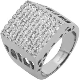 Adelia&acute;s Fingerring ADELIA&acute;S "Herren Ring aus Edelstahl mit Strass" Gr. 70, silber, Fingerringe, Herren, 70, Edelstahl, Fingerring