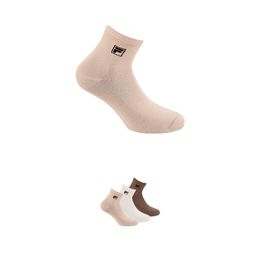 Kurzsocken Fila "UNISEX QUARTER PLAIN SOCKS", M&auml;dchen, Gr. 39-42, mocha mousse, Baumwollmischung, normal, Socken Kurzsocken, mit eingestrickem Logo