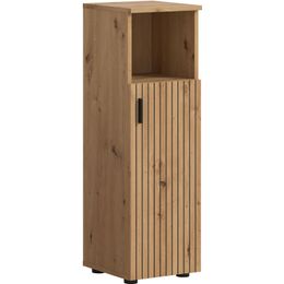 Stauraumschrank Welltime "MANI, H&ouml;he: 95 cm, Paneeloptik, 1 offenes Fach, 1 T&uuml;r", artisan oak nachbildung, B:30cm H:95cm T:30cm, FSC-zertifizierter Holzwerkstoff, Schr&auml;nke, Stauraumschrank, Badezimmerschrank, Badschrank, Bad, Badezimmer
