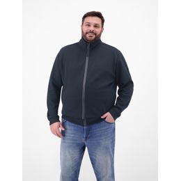 Sweatjacke Lerros "Sweatjacke aus weichem Baumwollmischgewebe", Herren, Gr. 4XL, classic navy, 90% Baumwolle, 10% Polyester, Sweatjacken Sweatjacke