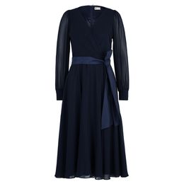 Cocktailkleid Vera Mont "Cocktailkleid mit G&uuml;rtel", Damen, Gr. 38, EURO, blau (night sky), 100% Polyester PES., Kleider Cocktailkleid