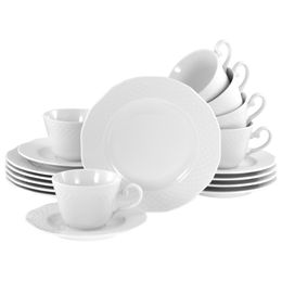 Kaffeeservice Creatable "Arianne Weiss, Service 18-tlg.", wei&szlig;, 18, Porzellan, Geschirr-Sets, Kaffeeservice, Klassisch, Zeitlos