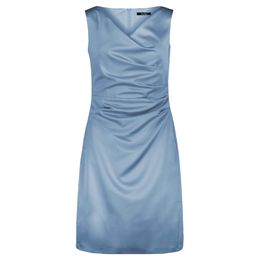 Etuikleid Vera Mont "Etuikleid mit Raffung", Damen, Gr. 48, EURO, blau (bluish grau), 96% Polyester PES. 4% Elasthan EL., Kleider Etuikleid