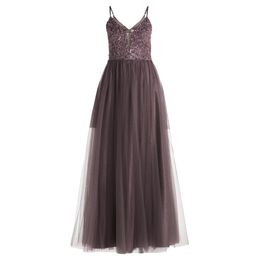 Abendkleid Vera Mont "Abendkleid mit Stickerei", Damen, Gr. 40, EURO, rosa (mauve graupe), Obermaterial: 100% Polyamid PA., Kleider Abendkleid