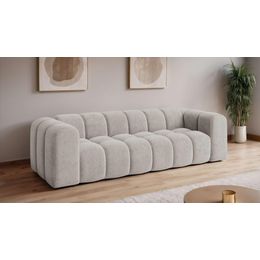 Big-Sofa OTTO HOME "KALLIE Design-Sofa mit Steppung, Bubble-Optik, Breite 248 cm", beige, B:248cm H:72cm T:95cm, 100% Polyester, Sofas, Big-Sofa, moderne Steppung, hoher Sitzkomfort und modernes Design