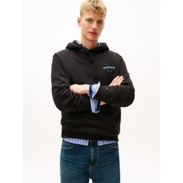 Hoodie Tommy Jeans "TJM DOLLAR STACK", Herren, Gr. XL, schwarz, Sweatware, Obermaterial: 100% Baumwolle, regular fit, B&uuml;ndchen, Sweatshirts Hoodie, mehrfarbiger R&uuml;ckenprint, regular fit