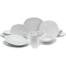 Kombiservice Creatable "Square Weiss", wei&szlig;, 20 Stk., Porzellan, Geschirr-Sets, Kombiservice, abgerundete, quadratische Form