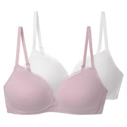 Gina Benotti 2 Damen Soft-BHs mit Spitze