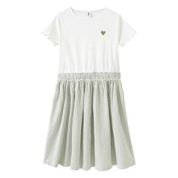 Yigga M&auml;dchen Kleid mit Seersucker-Rockteil