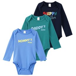 Topomini 3 Baby Langarmbodys mit gummiertem Print