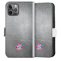 DeinDesign iPhone 12 Pro Handy Klapph&uuml;lle Handyh&uuml;lle aus Kunst Leder wei&szlig; Flip Case Fcb Official Licensed Product Fc Bayern M&uuml;nchen Sideflip mit Lasche
