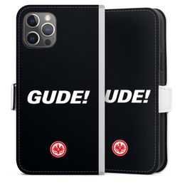 DeinDesign iPhone 12 Pro Handy Klapph&uuml;lle Handyh&uuml;lle aus Kunst Leder wei&szlig; Flip Case Bundesliga Official Licensed Product Eintracht Frankfurt Sideflip mit Lasche