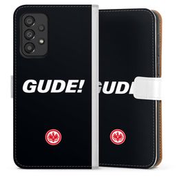 DeinDesign Galaxy A33 5G Handy Klapph&uuml;lle Handyh&uuml;lle aus Kunst Leder wei&szlig; Flip Case Bundesliga Official Licensed Product Eintracht Frankfurt Sideflip mit Lasche
