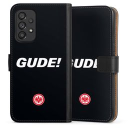 DeinDesign Galaxy A53 5G Handy Klapph&uuml;lle Handyh&uuml;lle aus Kunst Leder schwarz Flip Case Bundesliga Official Licensed Product Eintracht Frankfurt Sideflip mit 