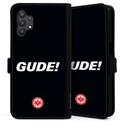 DeinDesign Galaxy A32 5G Handy Klapph&uuml;lle Handyh&uuml;lle aus Kunst Leder schwarz Flip Case Bundesliga Eintracht Frankfurt Official Licensed Product Sideflip mit 
