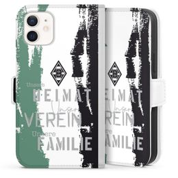 DeinDesign iPhone 12 mini Handy Klapph&uuml;lle Handyh&uuml;lle aus Kunst Leder wei&szlig; Flip Case Official Licensed Product Borussia M&ouml;nchengladbach Statement Sideflip mit 