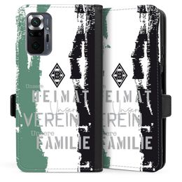 DeinDesign Xiaomi Redmi Note 10 Pro Handy Klapph&uuml;lle Handyh&uuml;lle aus Kunst Leder schwarz Flip Case Borussia M&ouml;nchengladbach Official Licensed Product Statement 