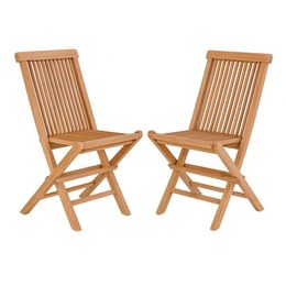 Gardenson Gartenklappstuhl-Set, Teak, Holz, Teakholz, massiv, 31x58x42 cm, faltbar, Balkonm&ouml;bel, Balkonst&uuml;hle