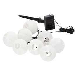 buttinette Solar LED Lampion-Lichterkette, wei&szlig;