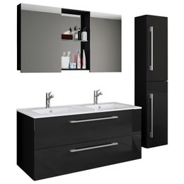 Badezimmer Budasi 4-tlg. ca. 145 cm Schwarz