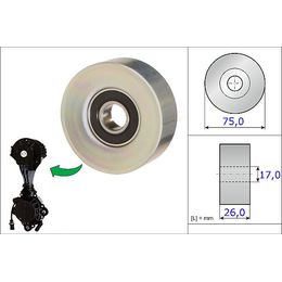 INA Umlenk-/F&uuml;hrungsrolle, Keilrippenriemen 532 0676 10 &Oslash;75mm 75mm f&uuml;r PEUGEOT MINI CITRO&Euml;N VAUXHALL BMW OPEL 11287598831 1204.53 3648889