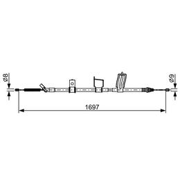 Bosch Seilzug, Feststellbremse 1987482628 f&uuml;r NISSAN