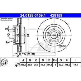 ATE Bremsensatz, Scheibenbremse Bremsen-Set VA + HA SIZW2N7DC4 Hinterachse voll 259mm 9mm f&uuml;r Subaru TOYOTA LEXUS