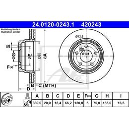 ATE Bremsensatz-Hinterachse Standard Disc / Ceramic IJZJSGLU07 Universal hinten rechts links bel&uuml;ftet 330mm f&uuml;r BMW 34206873094 34206799809 3421687309