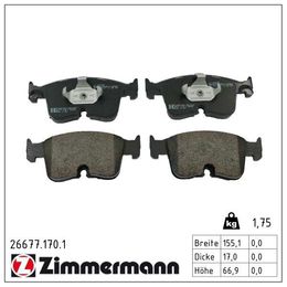 Zimmermann Bremsbelagsatz, Scheibenbremse 266771701 Vorderachse f&uuml;r VAG
