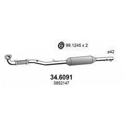 Asso Mittelschalld&auml;mpfer 346091 f&uuml;r Vaughall Opel