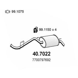Asso Endschalld&auml;mpfer 40.7022 f&uuml;r RENAULT 7700410747 7700842929 7700842928