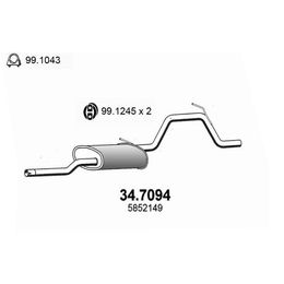 Asso Endschalld&auml;mpfer 34.7094 f&uuml;r VAUXHALL OPEL 24430562 5852149