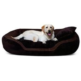 tierlando Hundebett PHILIP SOFT Cord Velours 110 140 170cm XL XXL XXXL Hundesofa braun 1,1 m, 25 cm, 80 cm