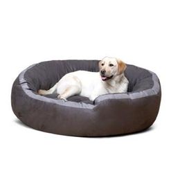 tierlando LANA Hundebett Hundesofa M L XL Velours MEGA DICK SUPERWEICH schwarz/ graphit 1,2 m, 30 cm, 1,05 m