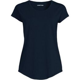 LANDS' END Shirt aus Baumwolle/Modal-Mix mit Ballett-Ausschnitt, Damen,  Blau, Baumwolle Modal, by Lands' End